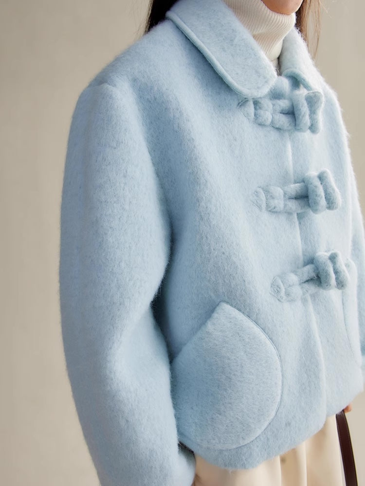 Baby Blue Wool Coat | Explore Latest Collection - Inkyo
