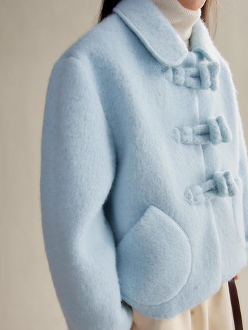 Baby Blue Wool Coat | Explore Latest Collection - Inkyo
