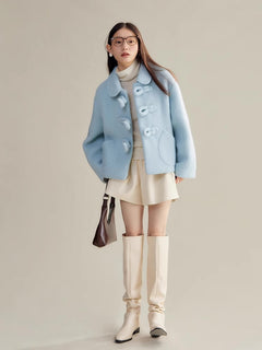 Baby Blue Wool Coat | Explore Latest Collection - Inkyo